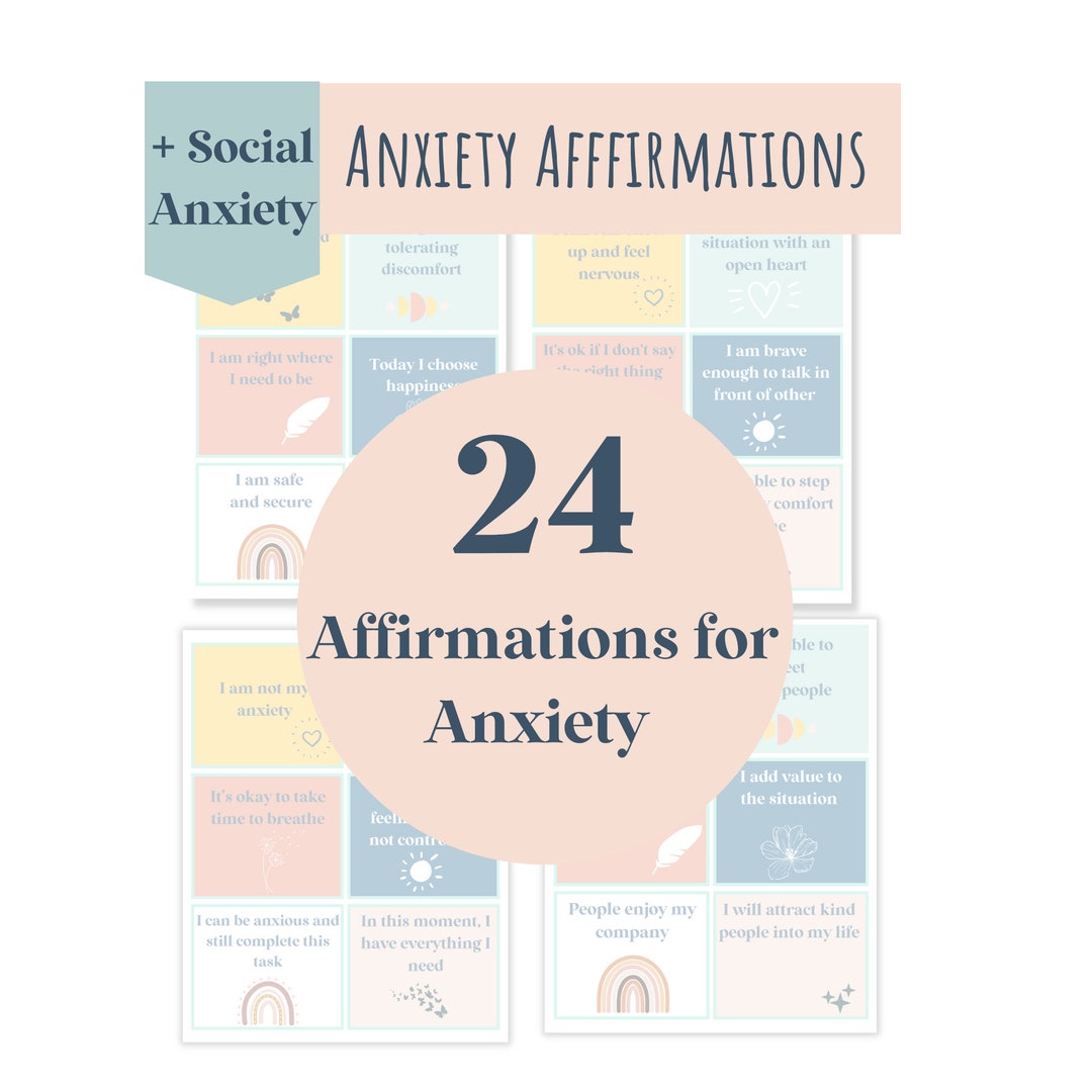 Social Anxiety and Anxiety Affirmation Cards, Positive Affirmations for ...