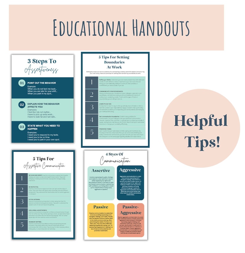 Assertive Communication, Communication Styles Worksheets, Counselor ...