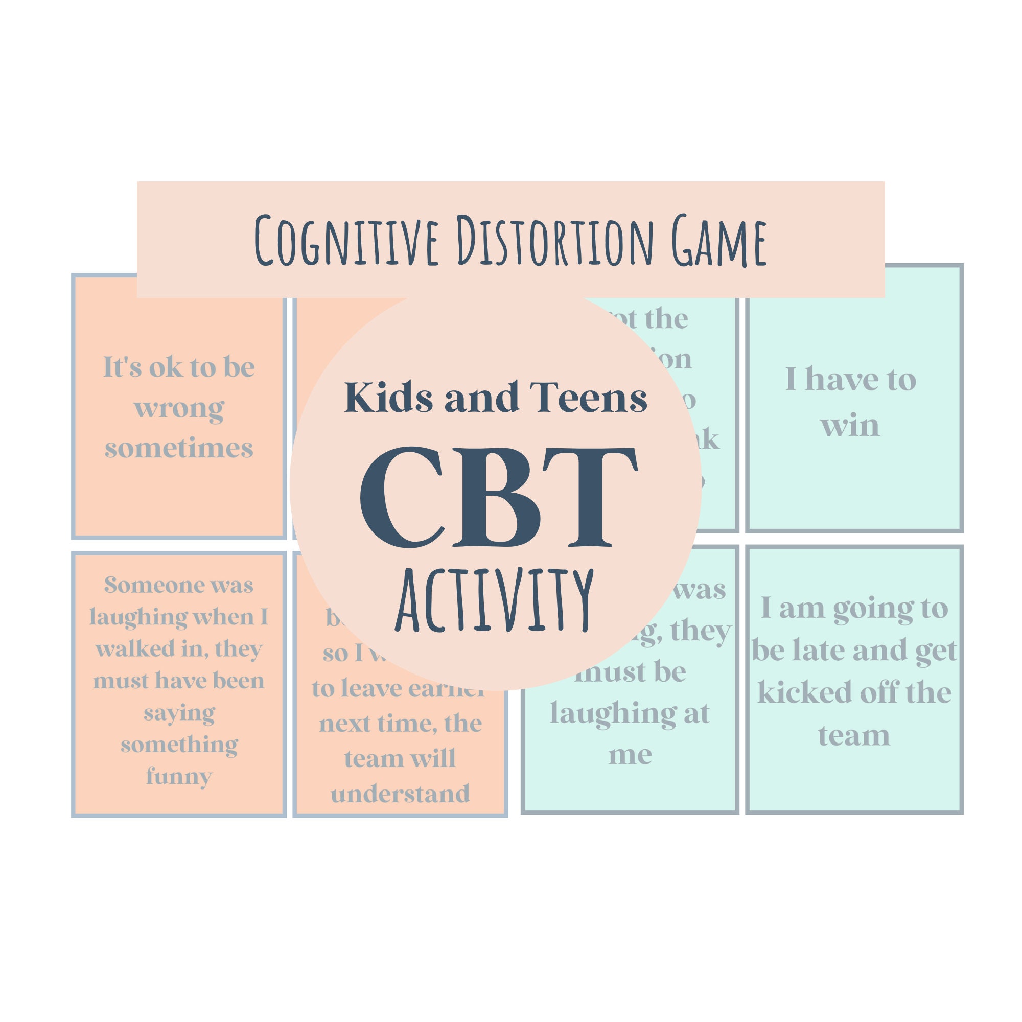 CBT Activity for Kids and Teens, CBT Games, Cognitive Distortions ...