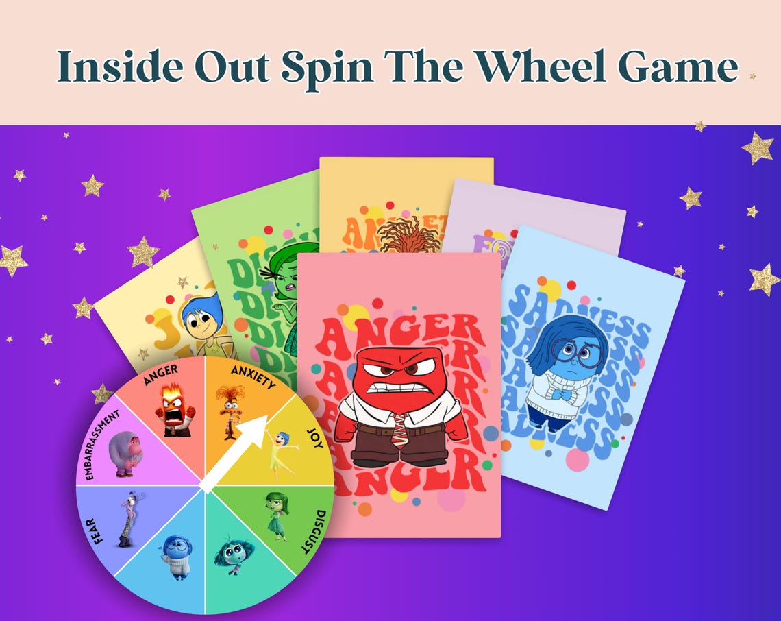 Inside Out Spin the Wheel Game, Emotional Regulation Game, Coping ...