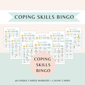 Coping Skills Bingo Cards, Coping Skills Activity, Therapy Games for ...