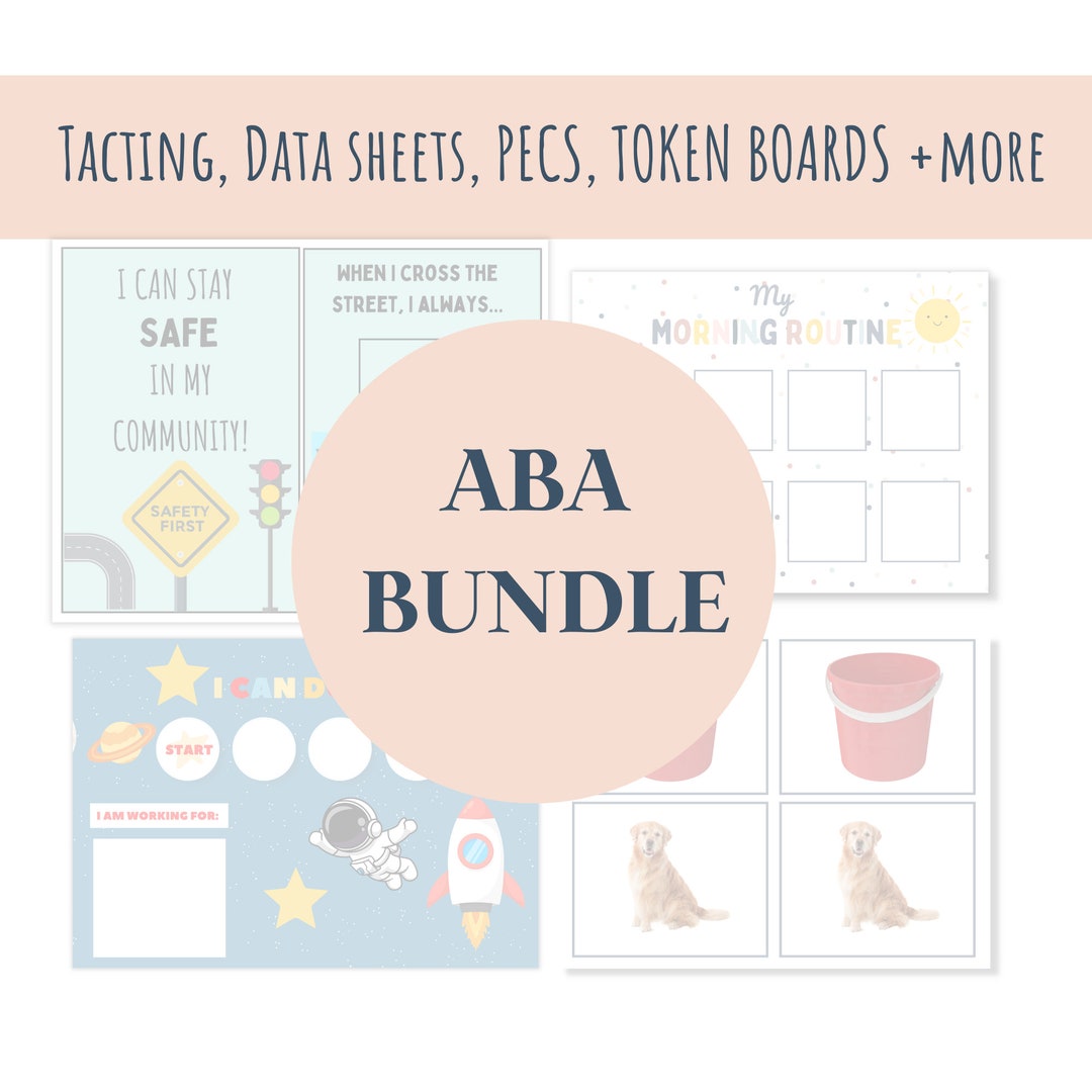 ABA Bundle Toolkit, Tacting Cards, Pecs, Task Analysis, Data Sheets ...