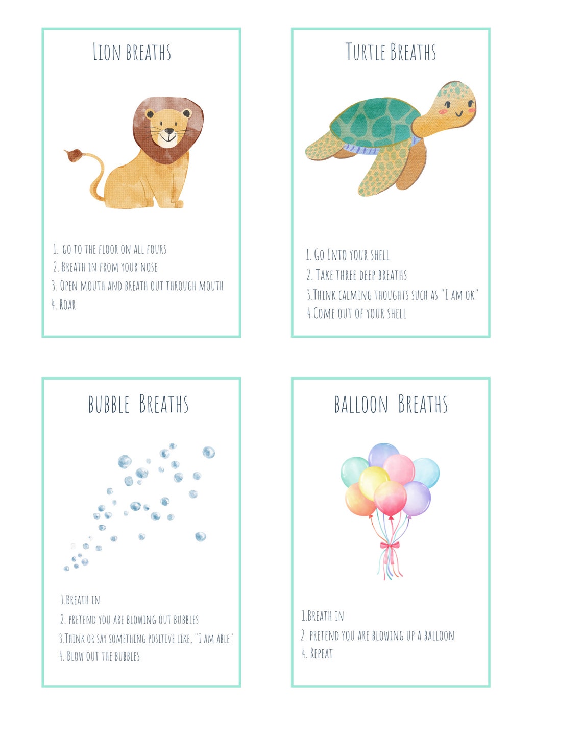 Kids Positive Affirmations Bundle Coping Cards Kids Yoga - Etsy