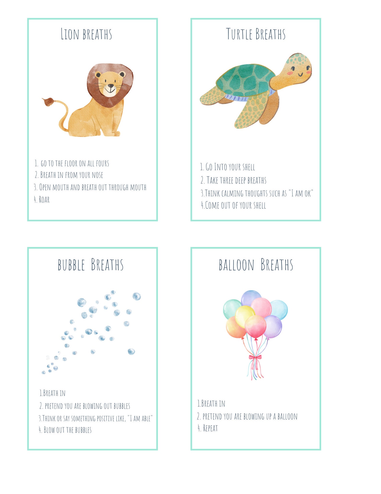 Kids Positive Affirmations Bundle Coping Cards Kids Yoga - Etsy