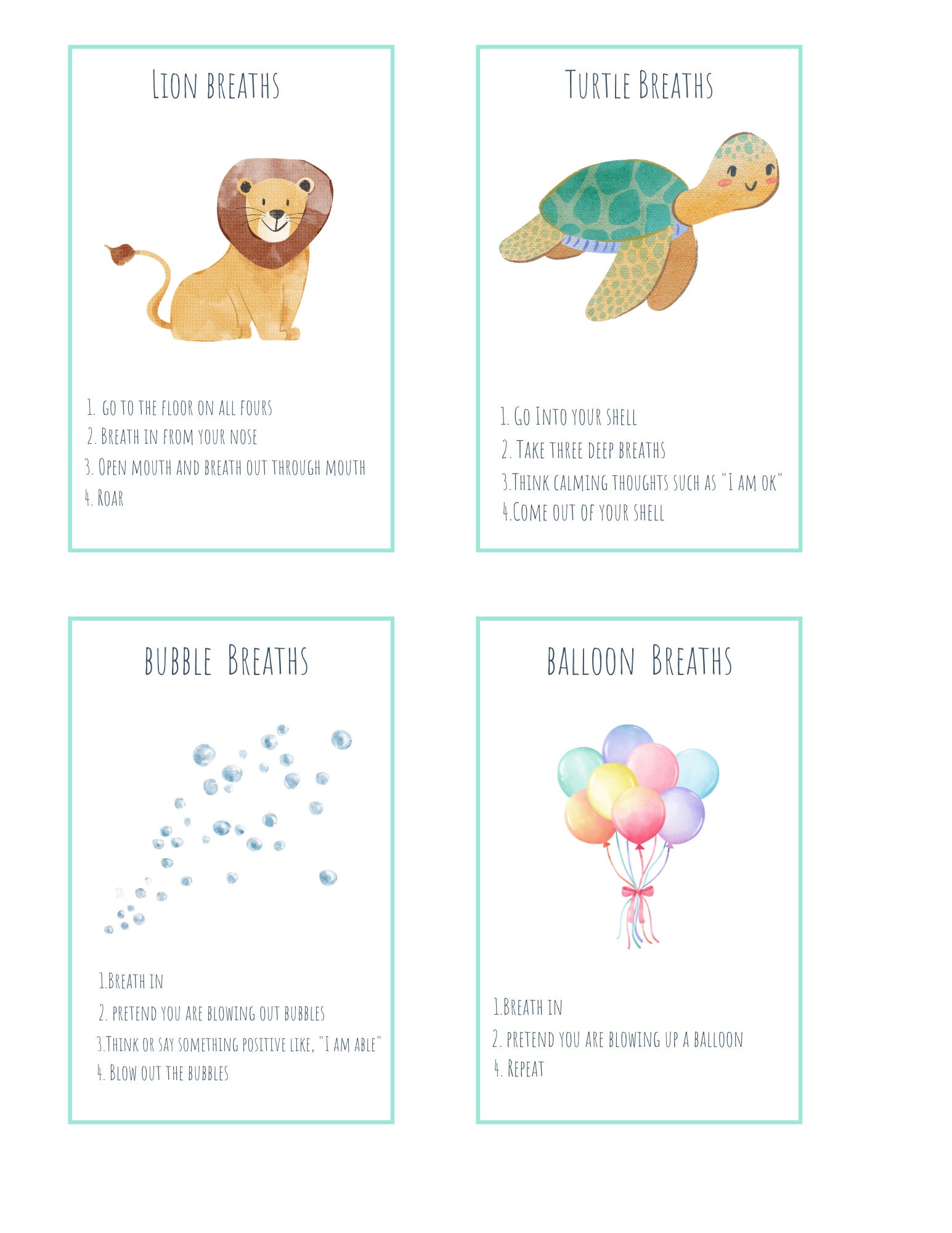 Kids Positive Affirmations Bundle Coping Cards Kids Yoga - Etsy