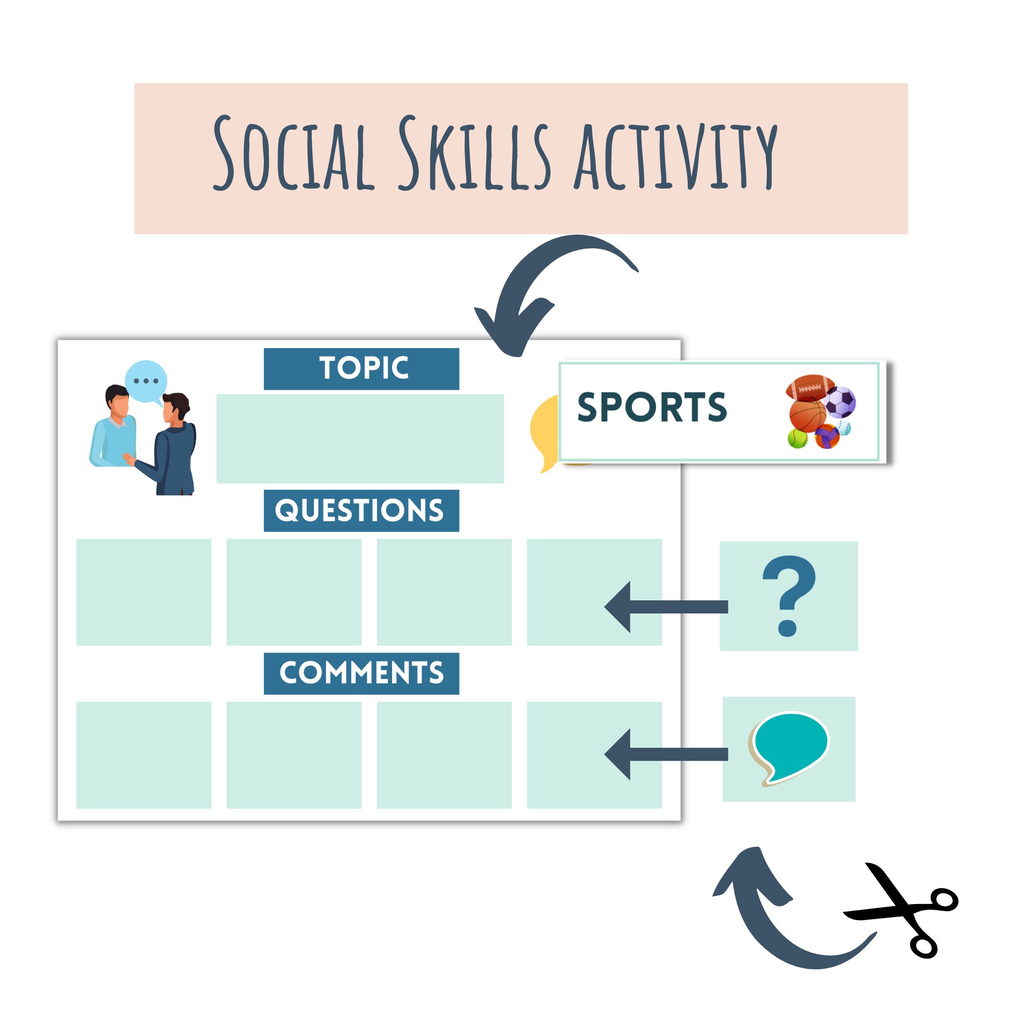 Social Skills Group Activity, Conversational Skills Activity, Autism ...
