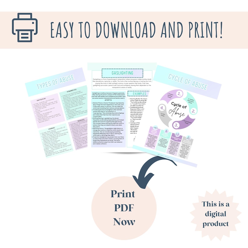 Domestic Violence Workbook | Worksheets for Abuse Recovery & Intimate ...