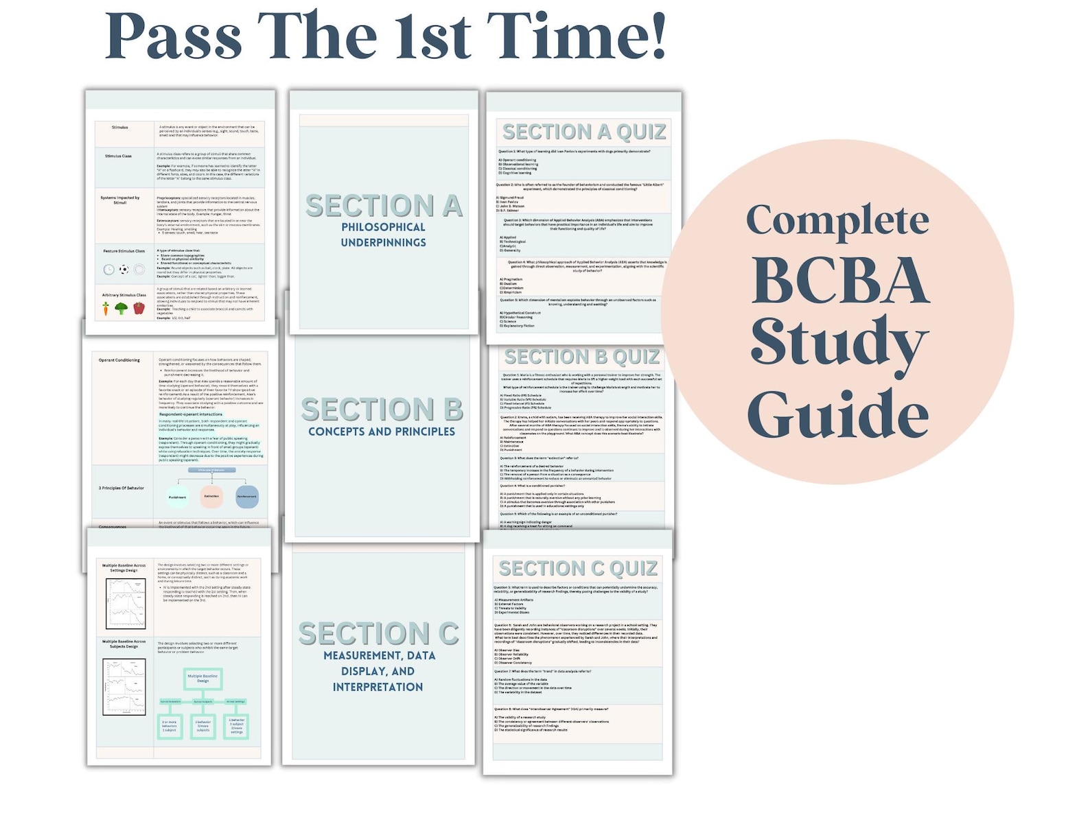 BCBA Study Guide Bundle, 6th Edition Task List, Bcba Exam Complete ...