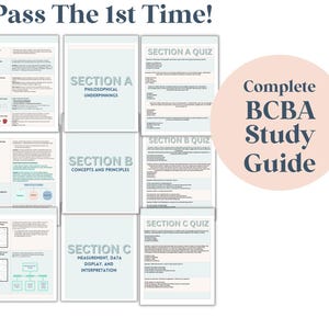 BCBA Study Guide Bundle, 6th Edition Task List, Bcba Exam Complete Study Guide, BCBA Exam Study ...
