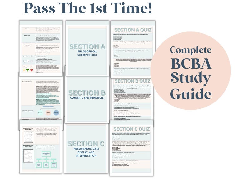 BCBA Study Guide Bundle, 6th Edition Task List, Bcba Exam Complete ...