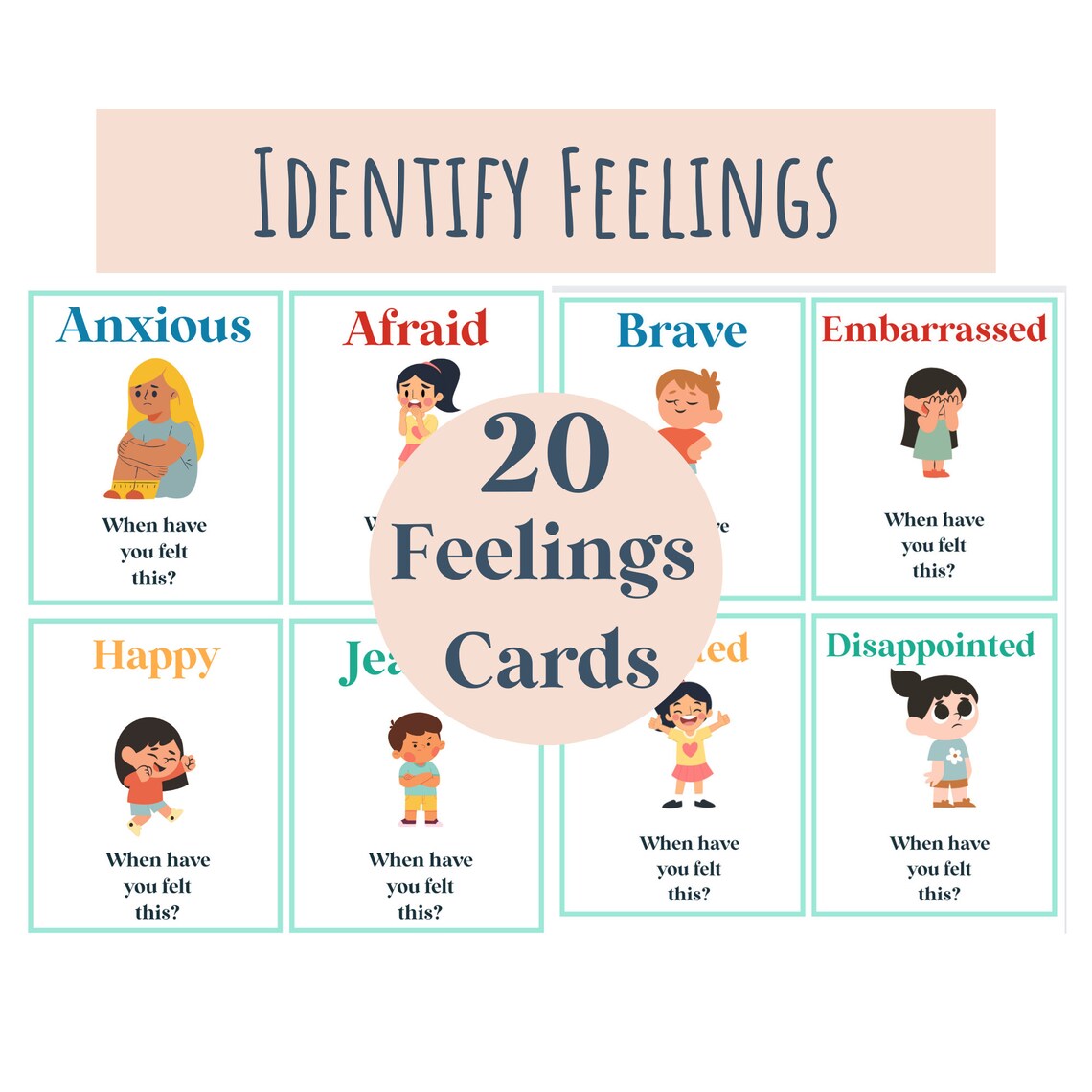 Emotion Cards, Identify Feelings Activity, Social Skills Activity, Calm ...