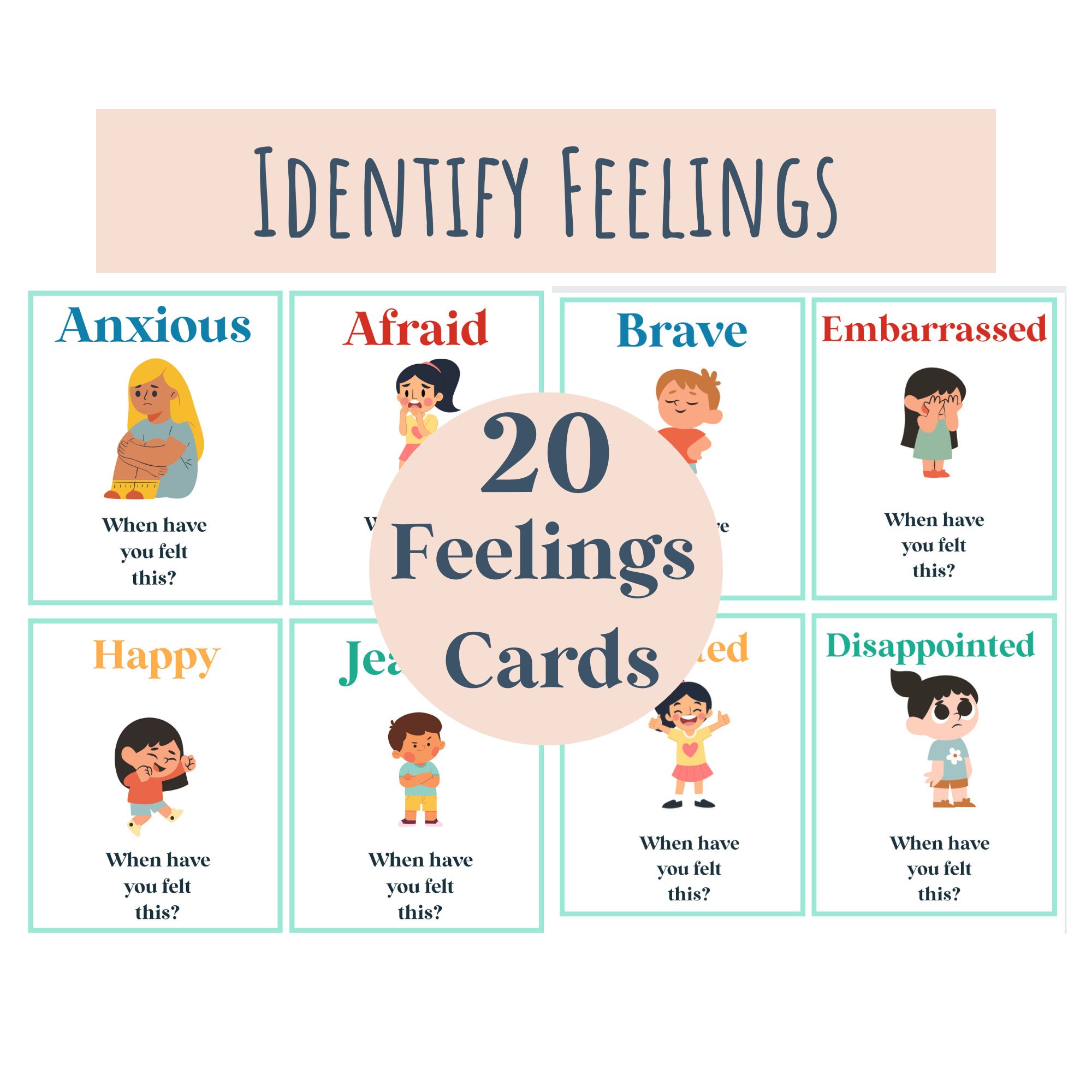 Emotion Cards, Identify Feelings Activity, Social Skills Activity, Calm ...