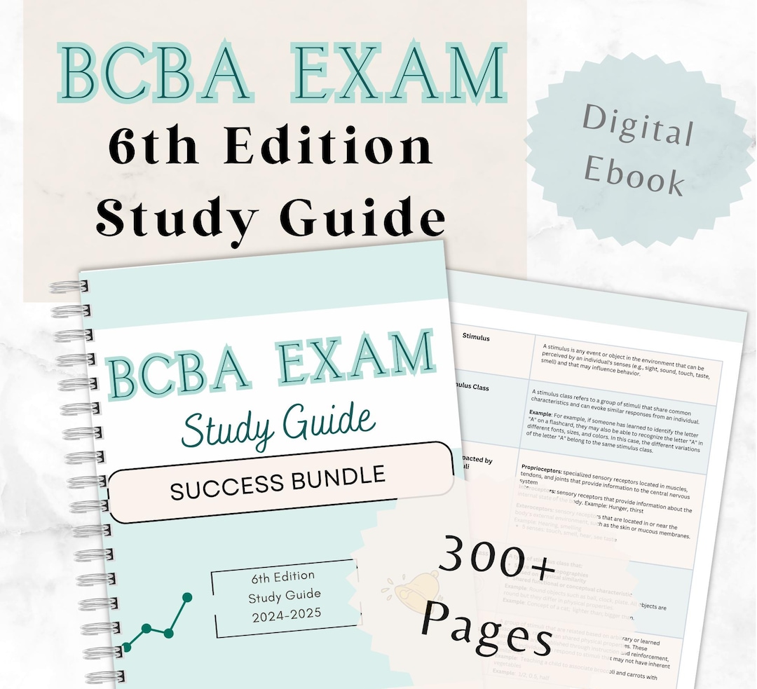 BCBA Study Guide Bundle, 6th Edition Task List, Bcba Exam Complete ...