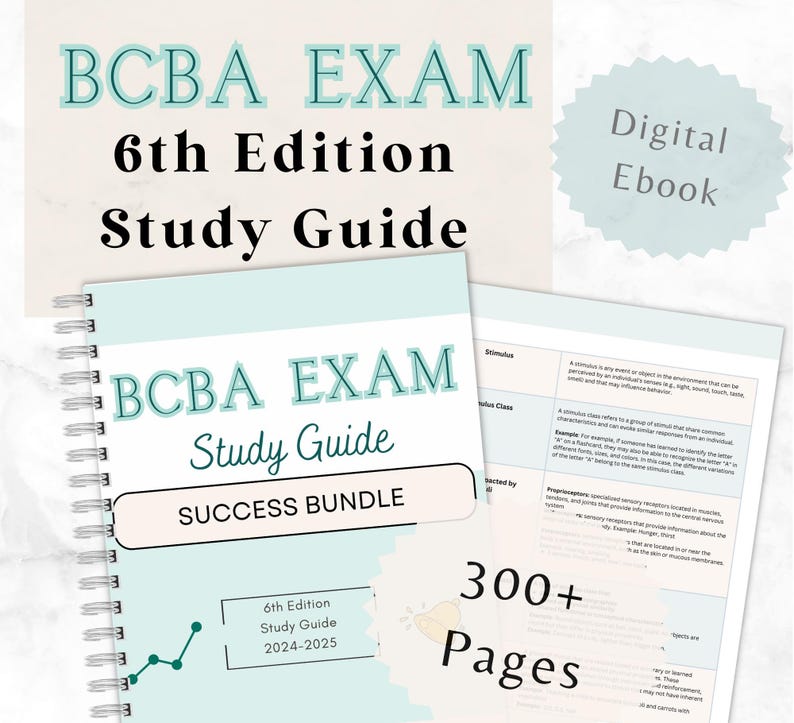 BCBA Study Guide Bundle, 6th Edition Task List, Bcba Exam Complete ...