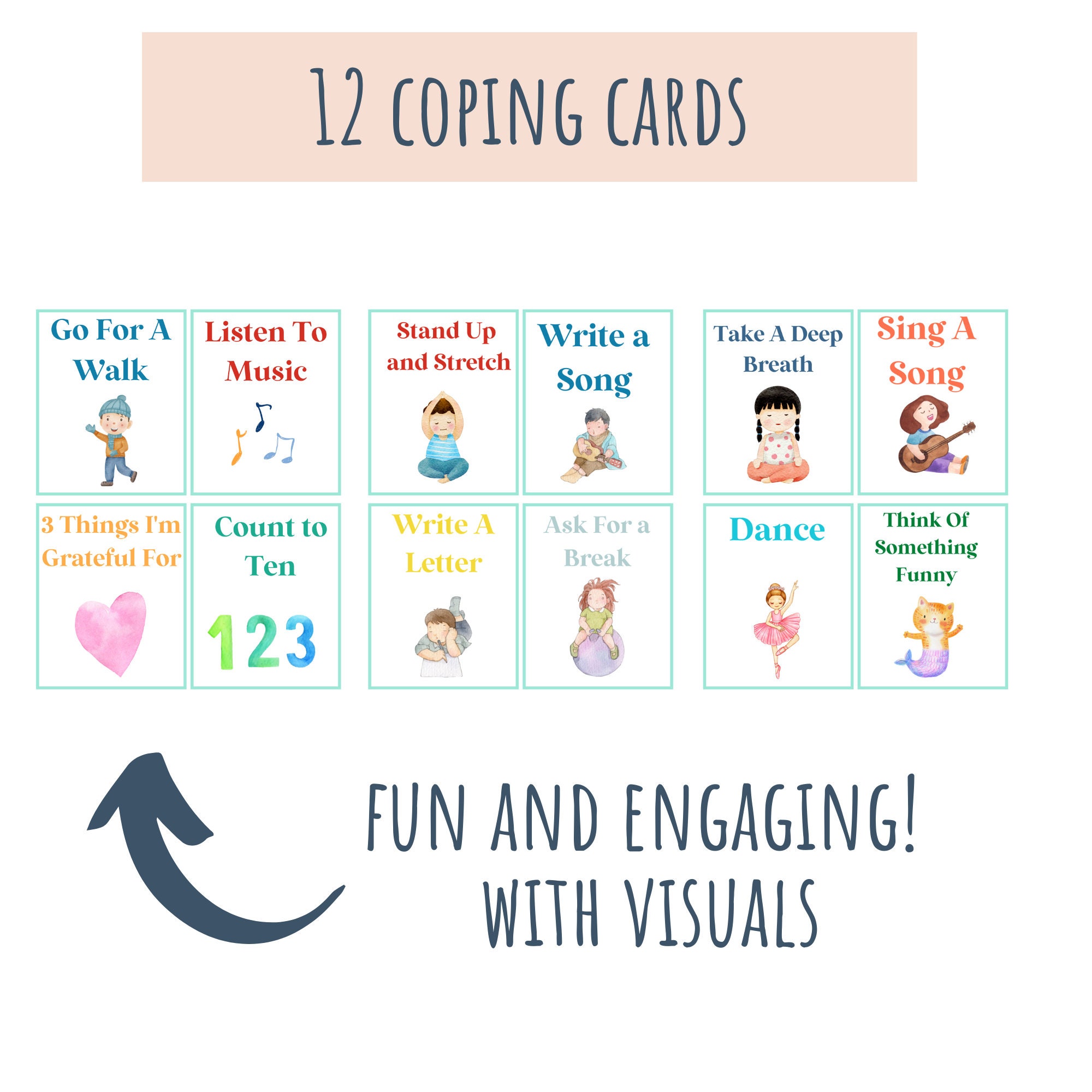 Kids Positive Affirmations Bundle Coping Cards Kids Yoga - Etsy