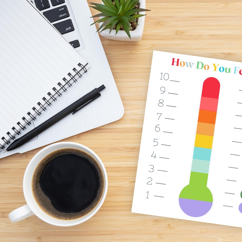 Feelings Thermometer Worksheets, Emotional Regulation Tools, Kids ...