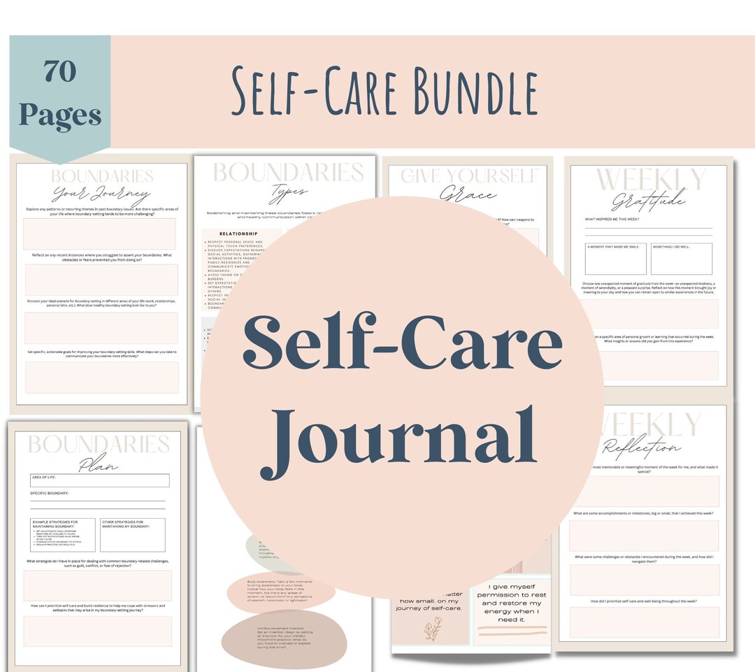 Self-care Workbook Bundle, Self-care Journal, Boundaries Workbook, Self ...