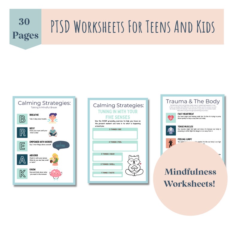 Trauma Focused CBT for Kids and Teens Workbook, CBT for Kids, PTSD ...