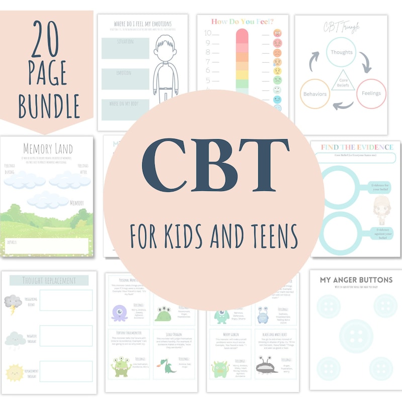 Cbt Thought Record Kids - Etsy