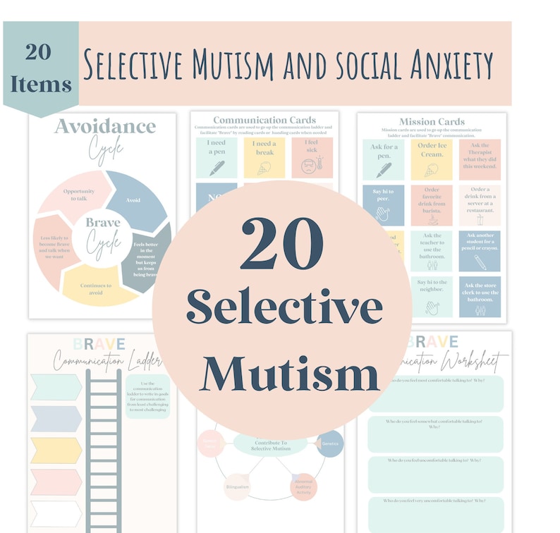 Selective Mutism and Social Anxiety Worksheets for Kids and Teens ...