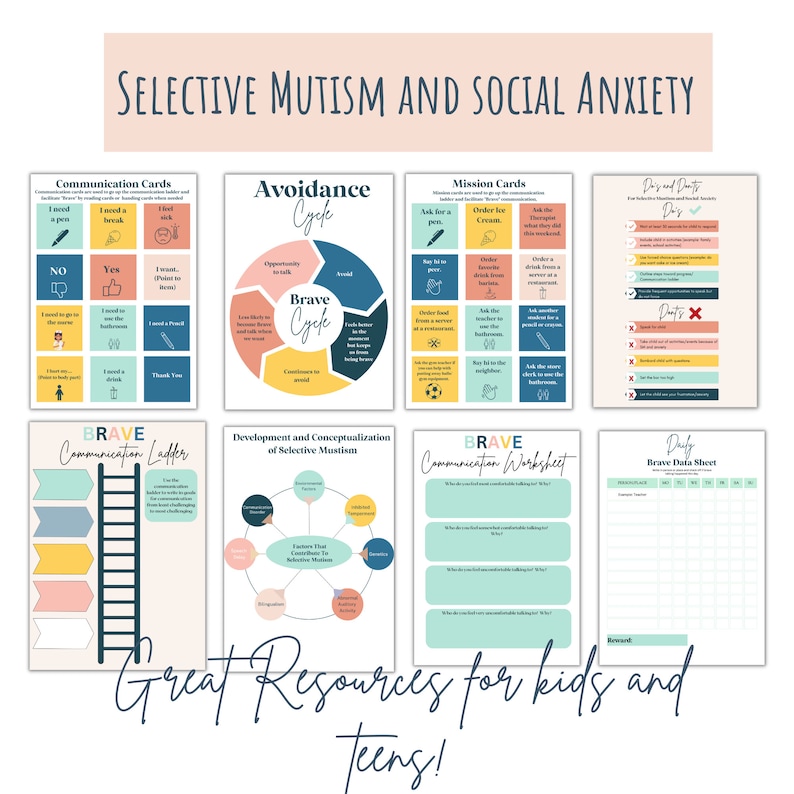 Selective Mutism and Social Anxiety Worksheets for Kids and Teens ...