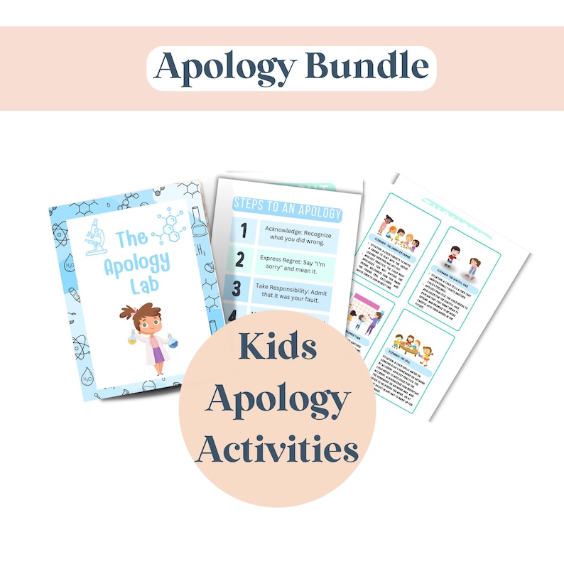 Apology Activity Worksheets for Kids, Social Skills Activity, SEL ...