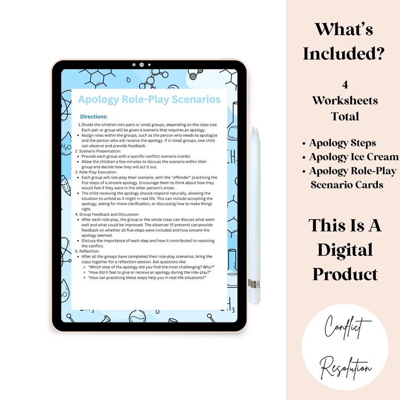 Apology Activity Worksheets for Kids, Social Skills Activity, SEL ...