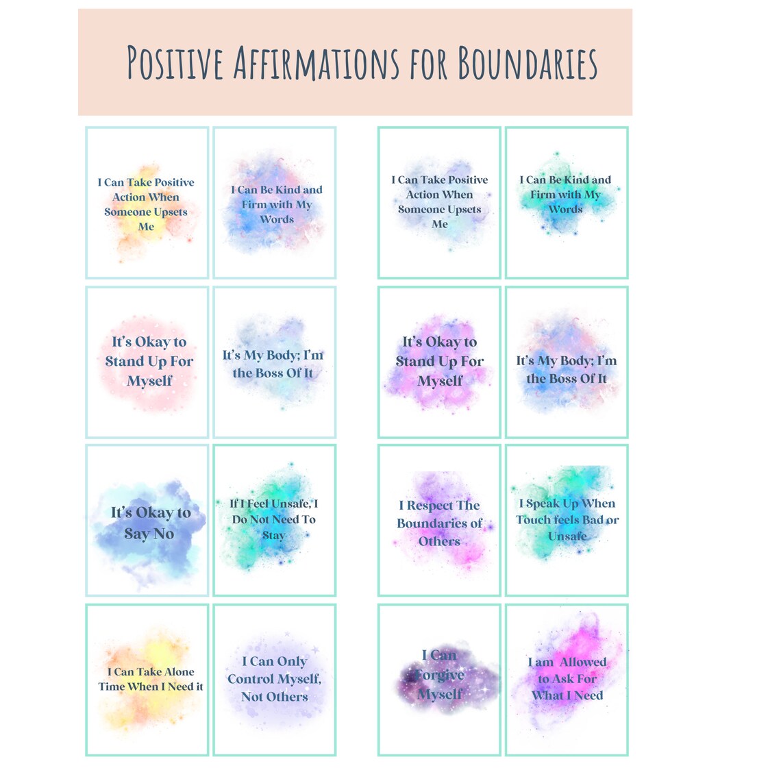 Kids Positive Affirmations Bundle Coping Cards Kids Yoga - Etsy