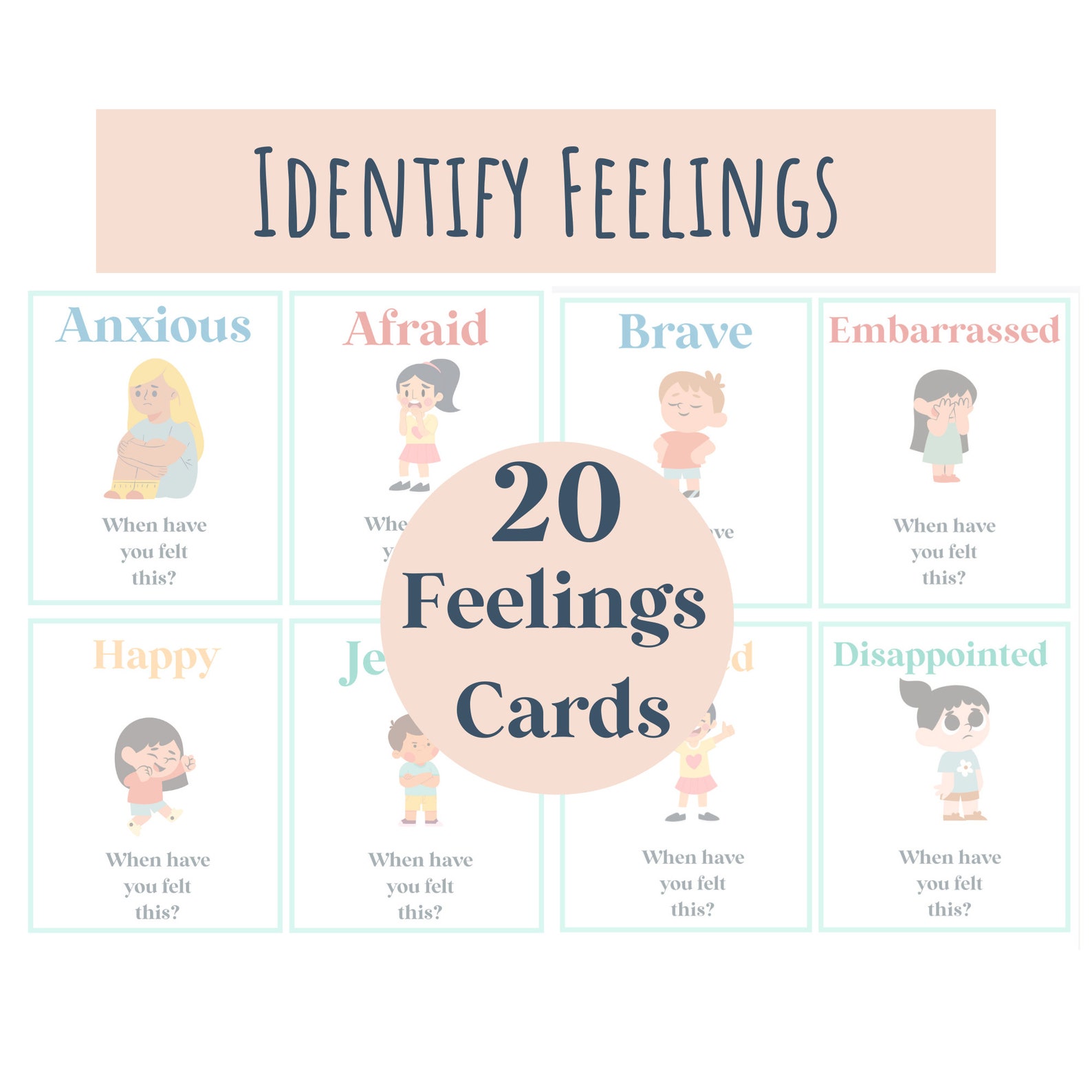 Emotion Cards, Identify Feelings Activity, Social Skills Activity, Calm ...