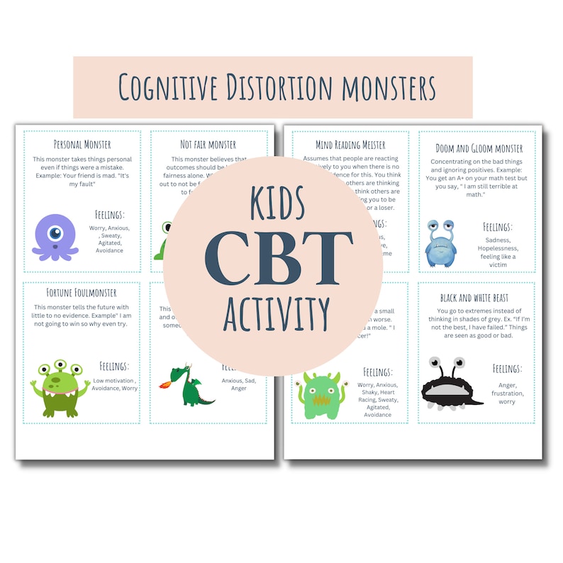 CBT Activity for Kids, CBT Games, Cognitive Distortions, Coping Skills ...