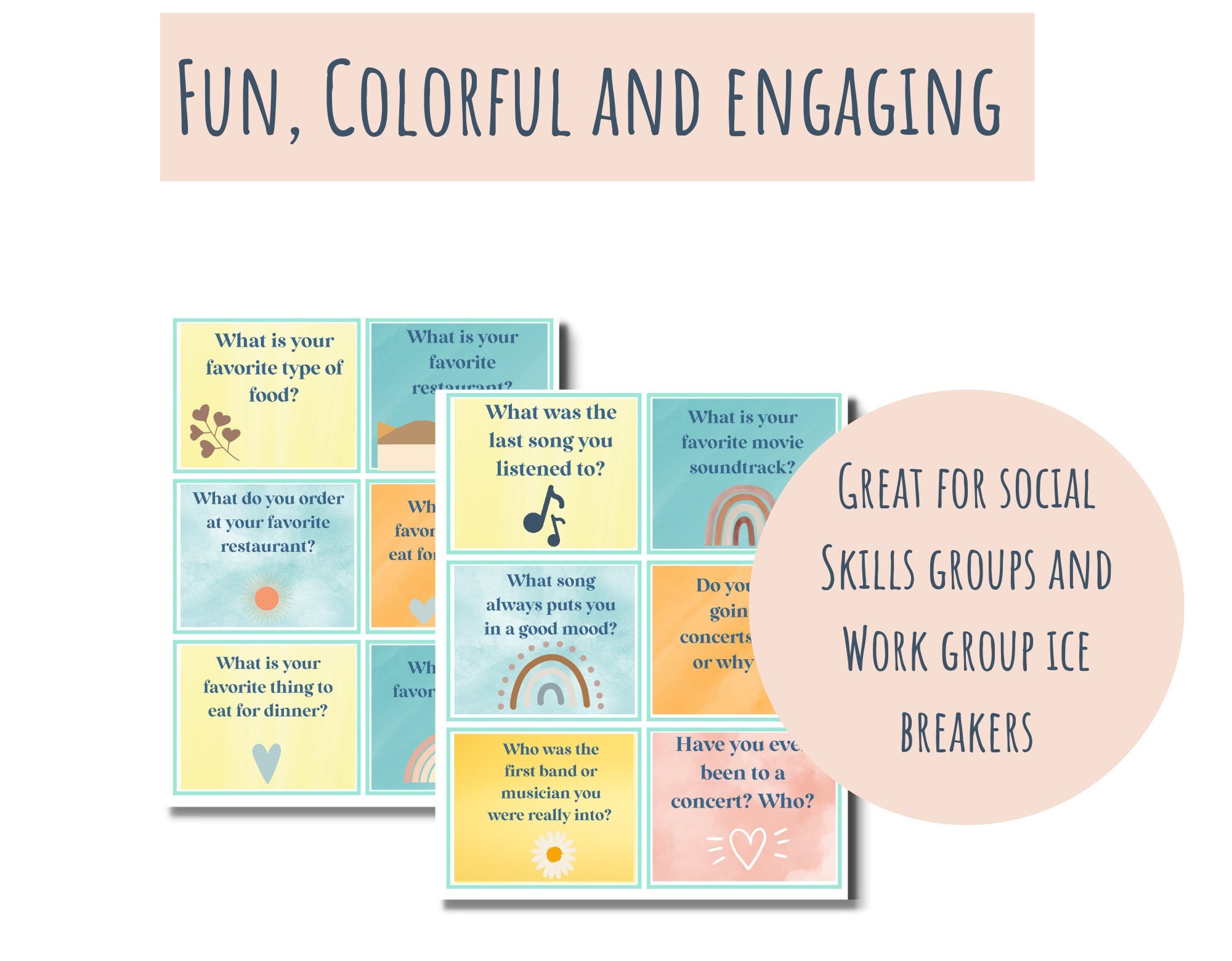 Conversation Starters for Teens, Social Skills Groups, Group or ...