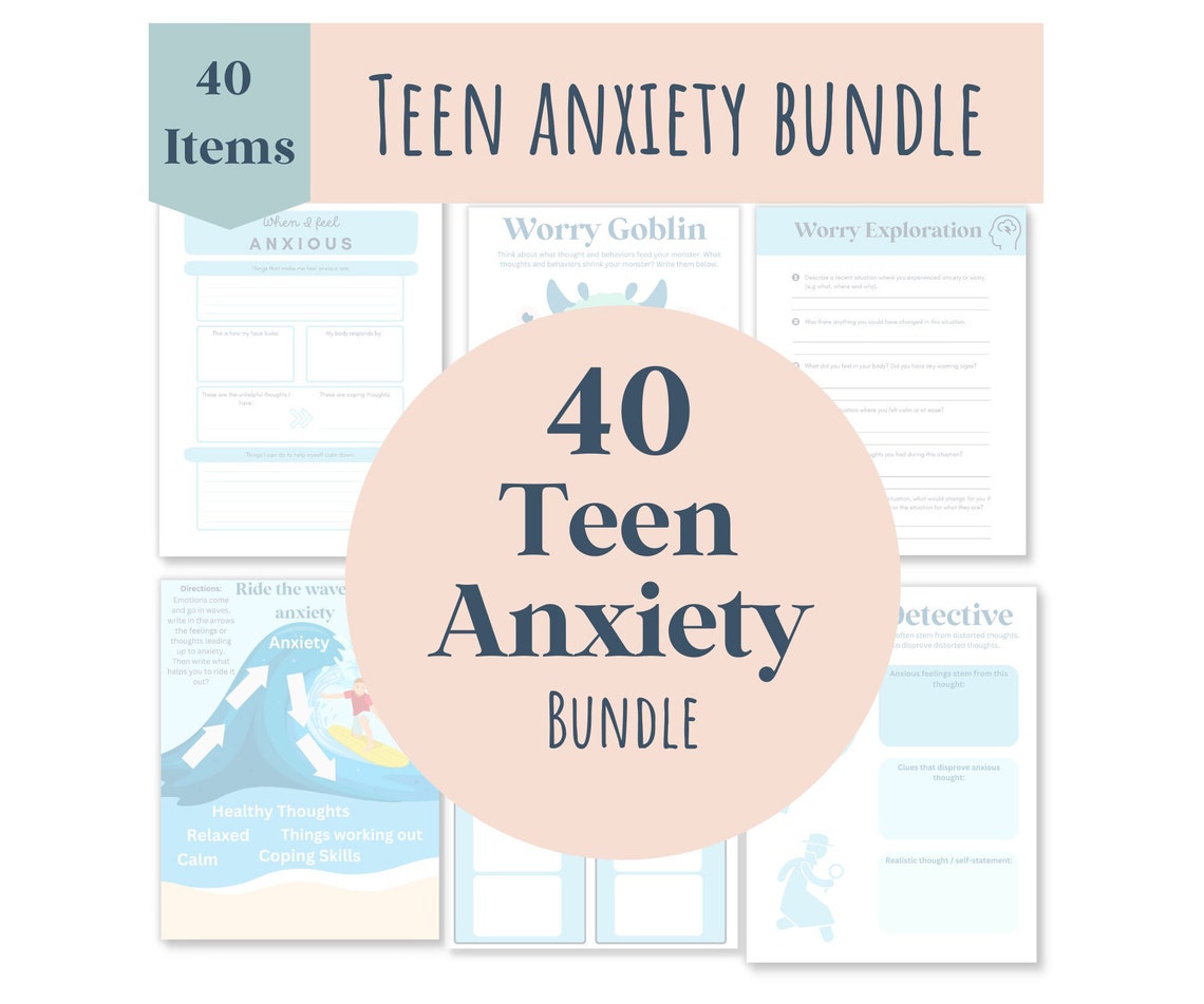 Teen Anxiety Worksheets, Counseling Worksheets for Teens, Child Anxiety ...