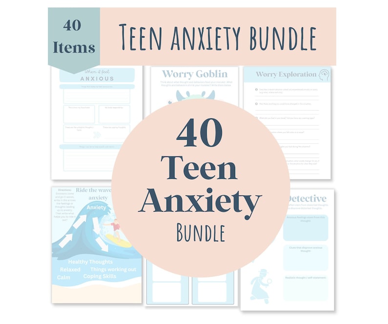 Teen Anxiety Worksheets, Counseling Worksheets for Teens, Child Anxiety ...