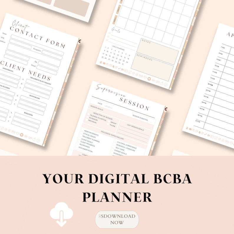 BCBA Digital Planner, BCBA Resources, ABA Therapy, Planner for ...