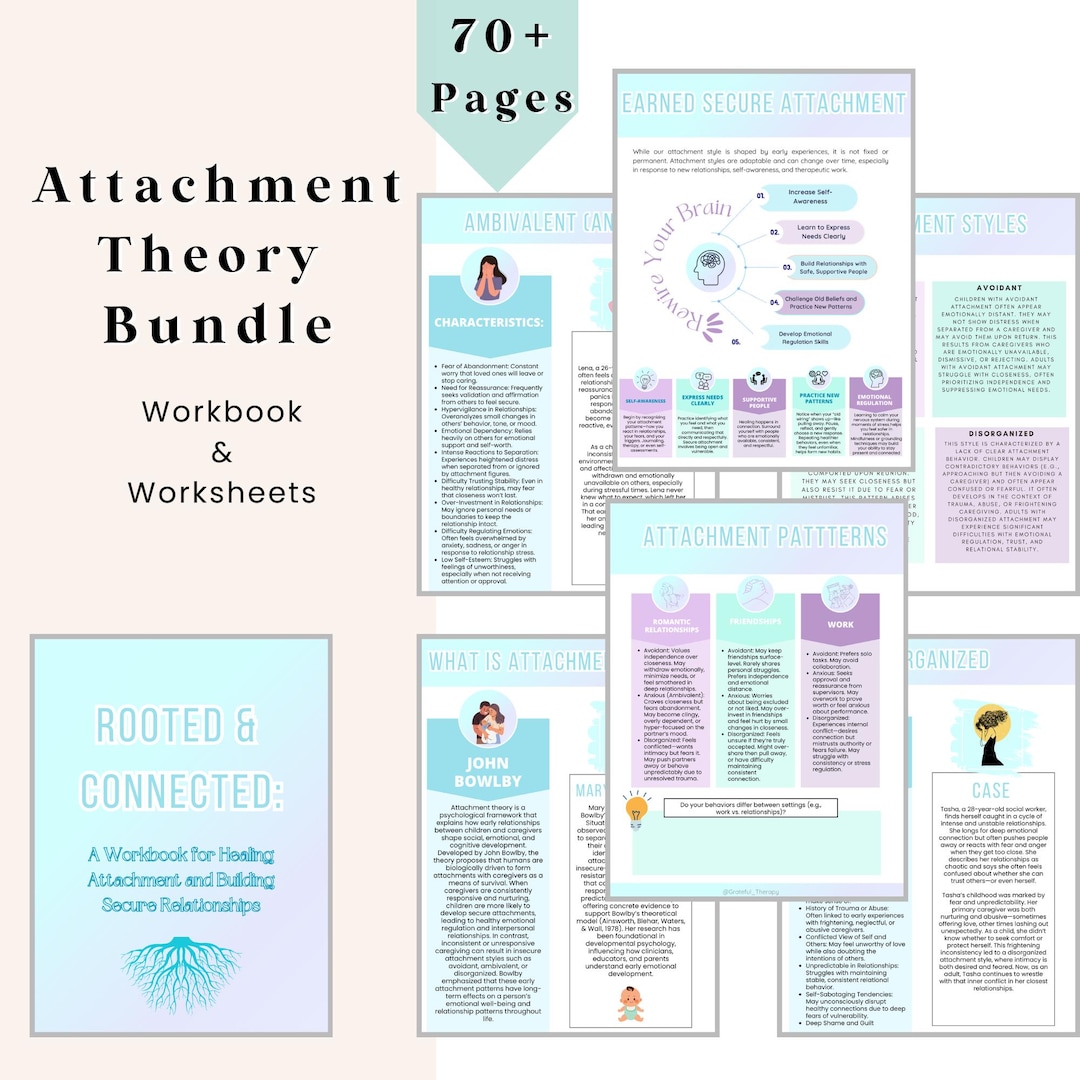 Attachment Theory Worksheets Attachment Styles for Therapist ...