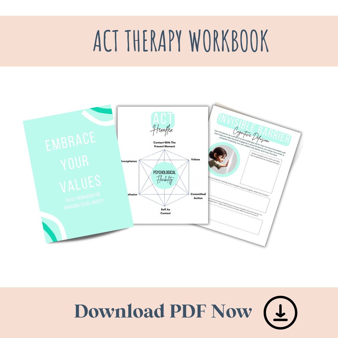 ACT Therapy Workbook for Social Anxiety | Worksheets for Therapists ...