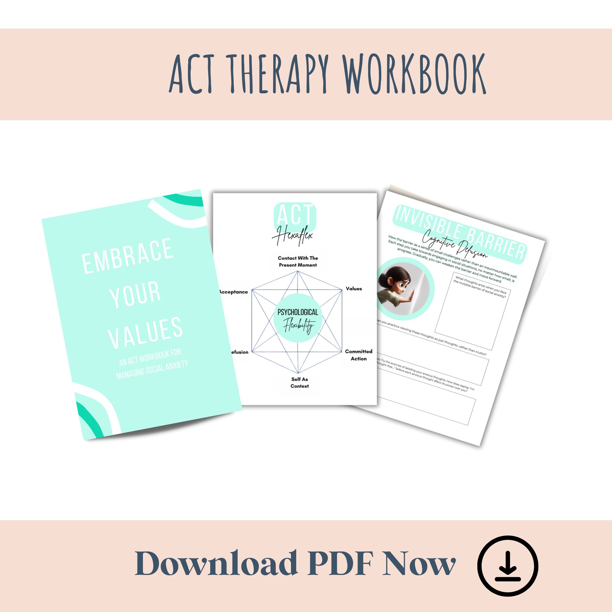 ACT Therapy Workbook for Social Anxiety | Worksheets for Therapists ...