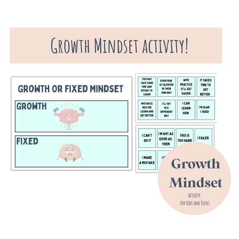 Growth Mindset Activity, Growth Mindset Vs Fixed Mindset, Teacher ...