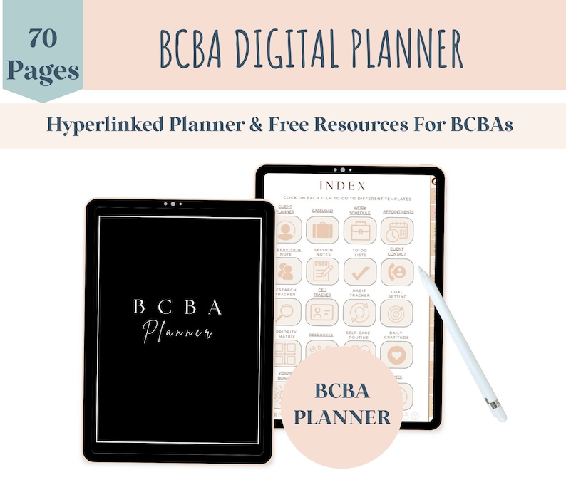 BCBA Digital Planner, BCBA Resources, ABA Therapy, Planner for ...