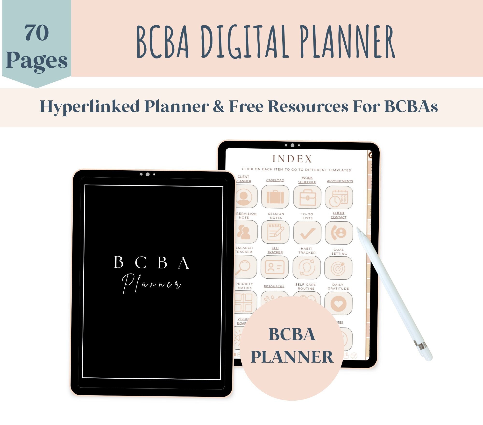 BCBA Digital Planner, BCBA Resources, ABA Therapy, Planner for ...