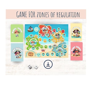 ZONES of Regulation Game, Emotion Island Kids Social Skills Game ...