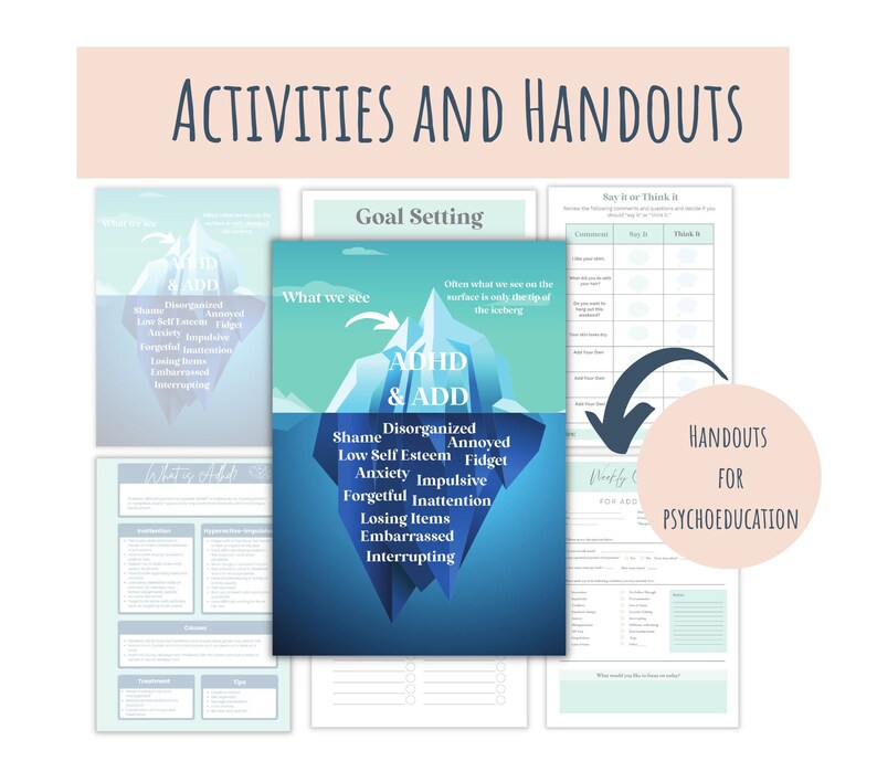 Adult and Teen ADHD Printable, ADHD Worksheets, Adhd Digital Planner ...