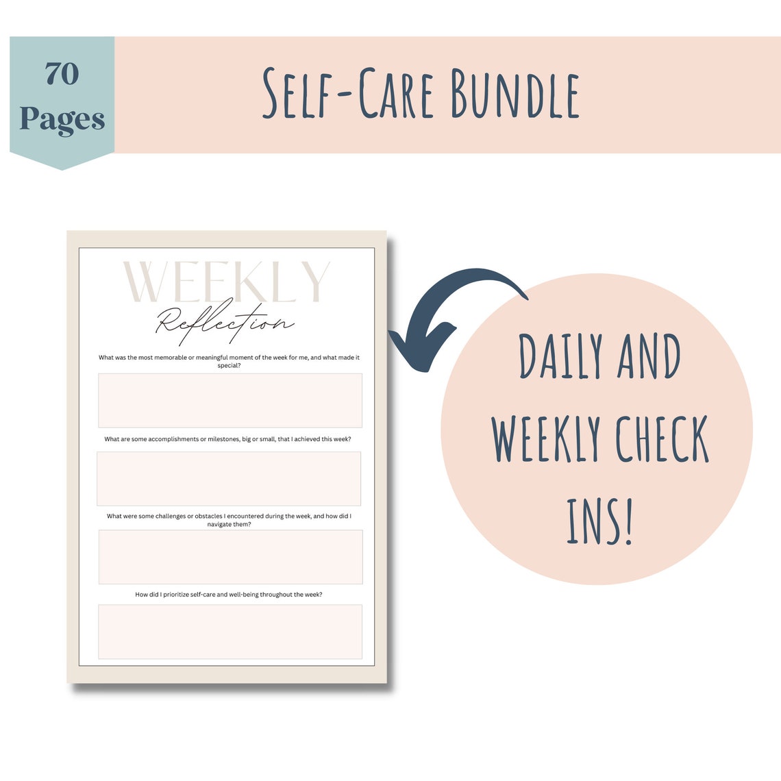 Self-care Workbook Bundle, Self-care Journal, Boundaries Workbook, Self ...