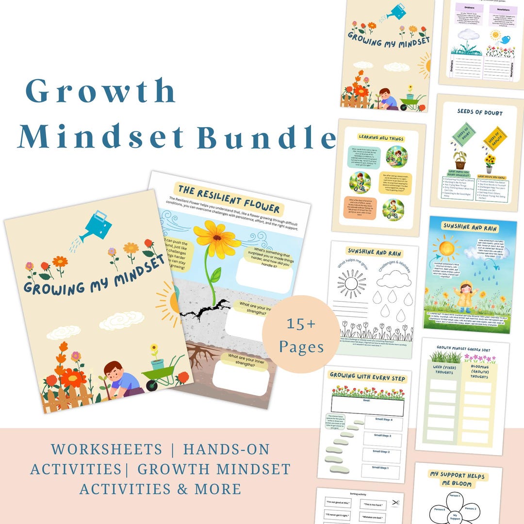 Kids Growth Mindset Toolkit, Confidence Activities for Kids, Learn New ...