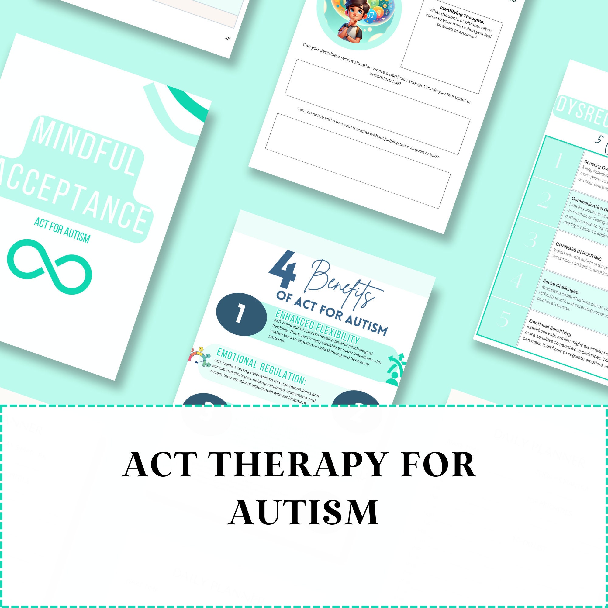 ACT for Autism, Autism Workbook, Acceptance Commitment Therapy, BCBA ...