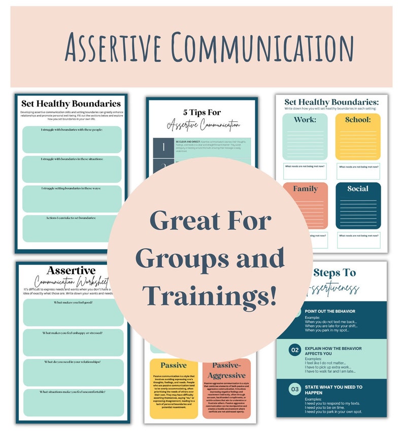 Assertive Communication, Communication Styles Worksheets, Counselor ...