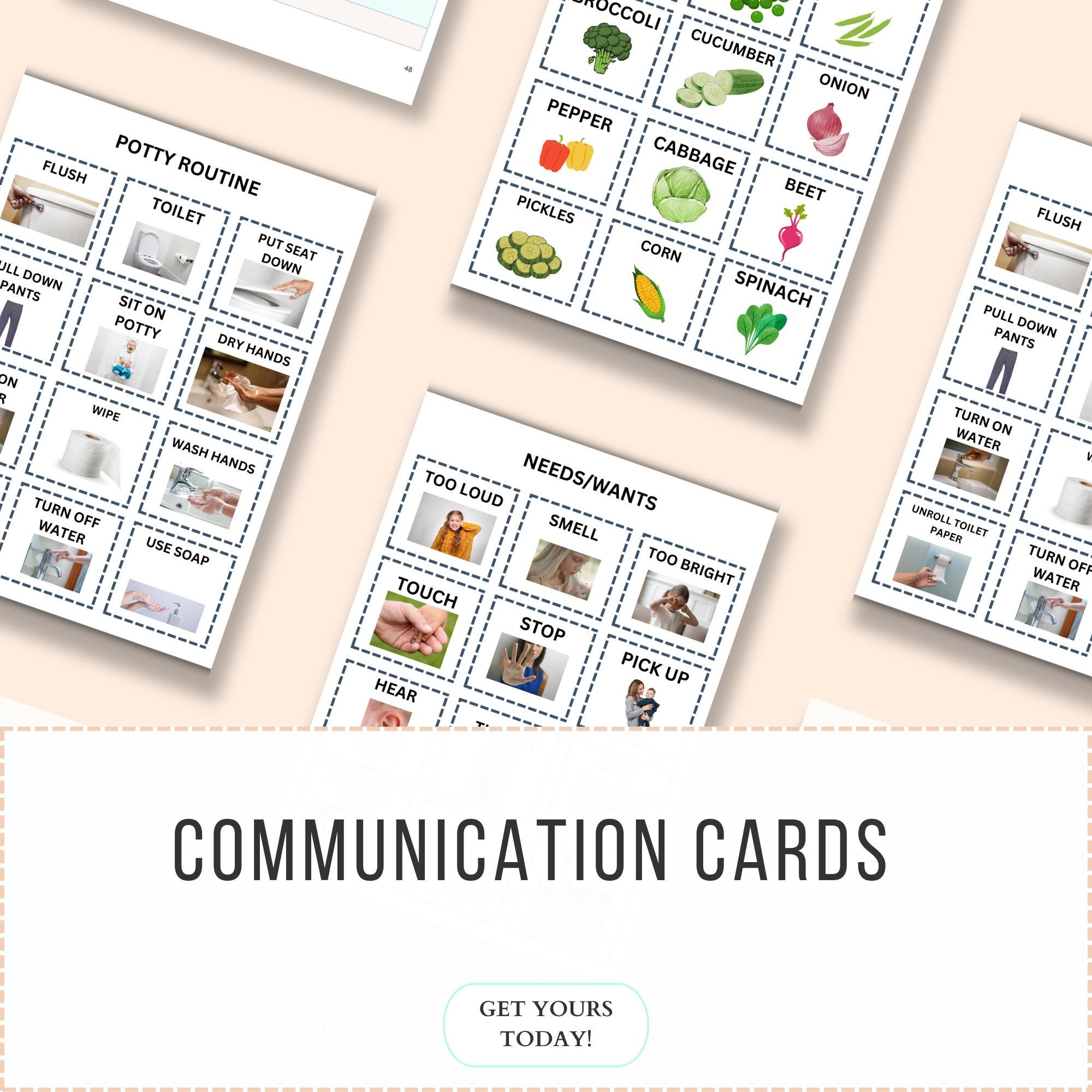 Editable Picture Communication Cards, Communication, Speech Therapy ...