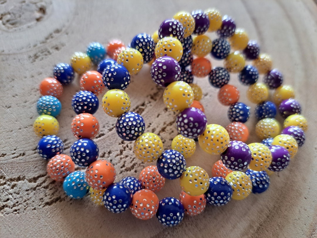 Superb Set of 4 Children's Bracelets in Multicolored Glitter, Shiny ...