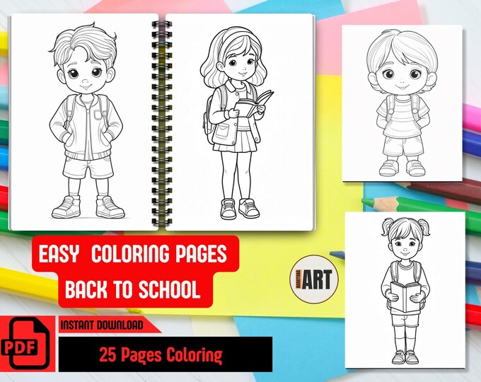 Back to School Coloring Pages Pdf, INSTANT DOWNLOAD, Welcome Back to ...