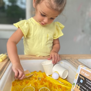 Lemonade Stand Sensory Rice, Lemonade Rice Filler, Spring Sensory Bin ...
